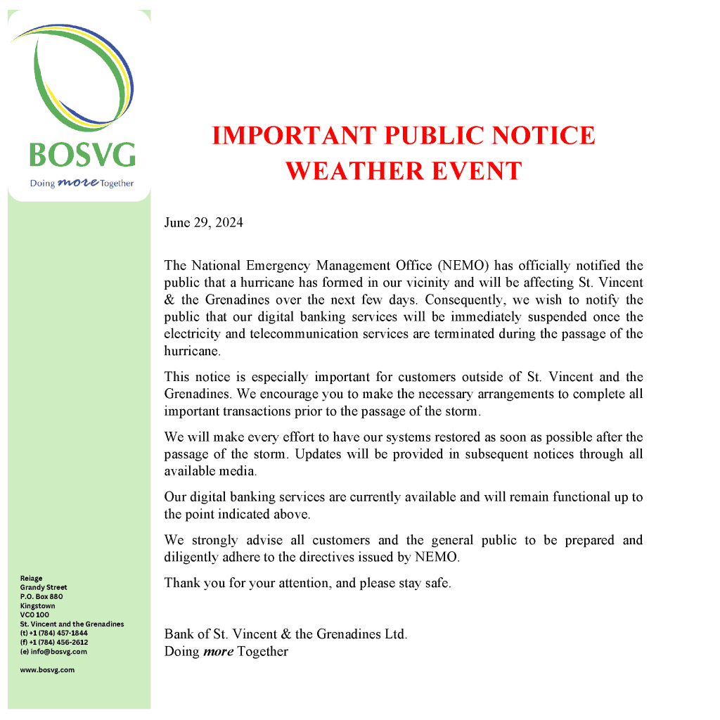 Bank of Saint Vincent & the Grenadines Integration hub – Online Banking ...